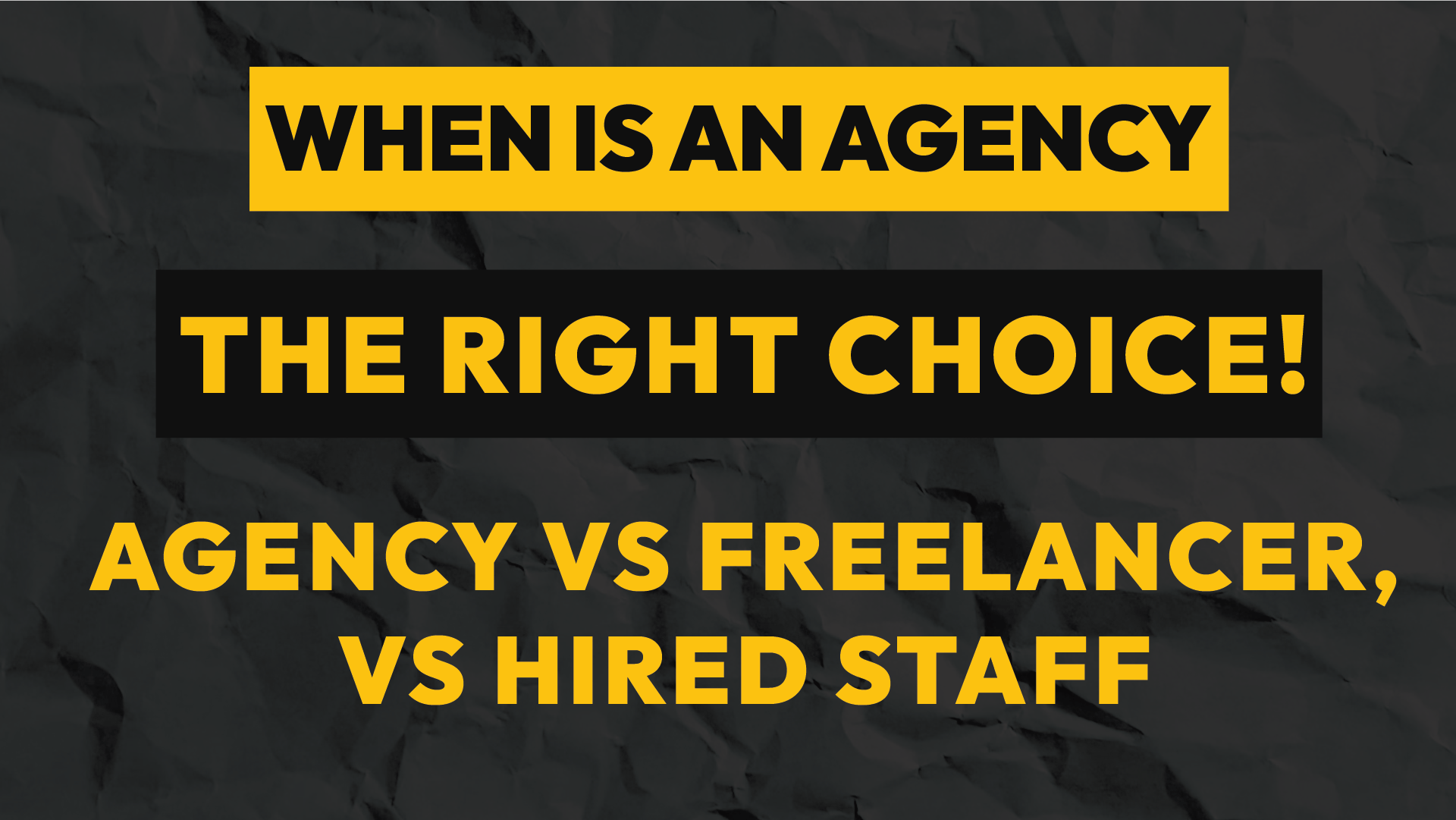 When is an agency the right choice - New Age Media